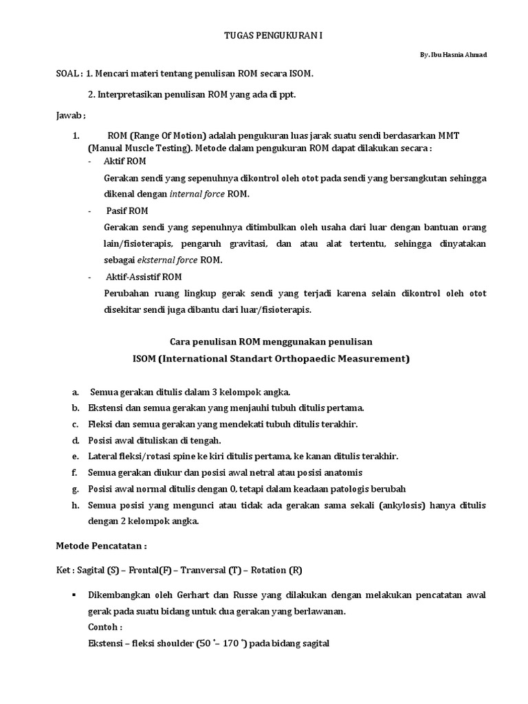 TUGAS PENGUKURAN ROM Dan Gonio | PDF