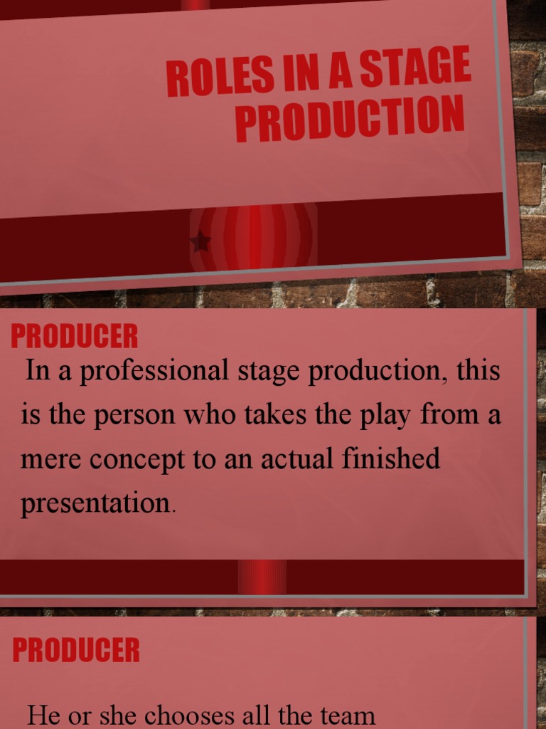 Roles in A Stage Production | PDF