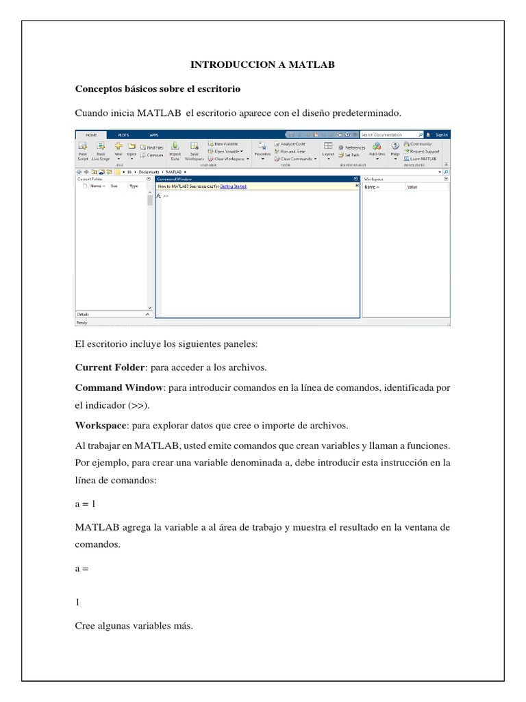 Parte 1,1introduccion A Matlab | PDF | Cadena (informática) | Matriz ...