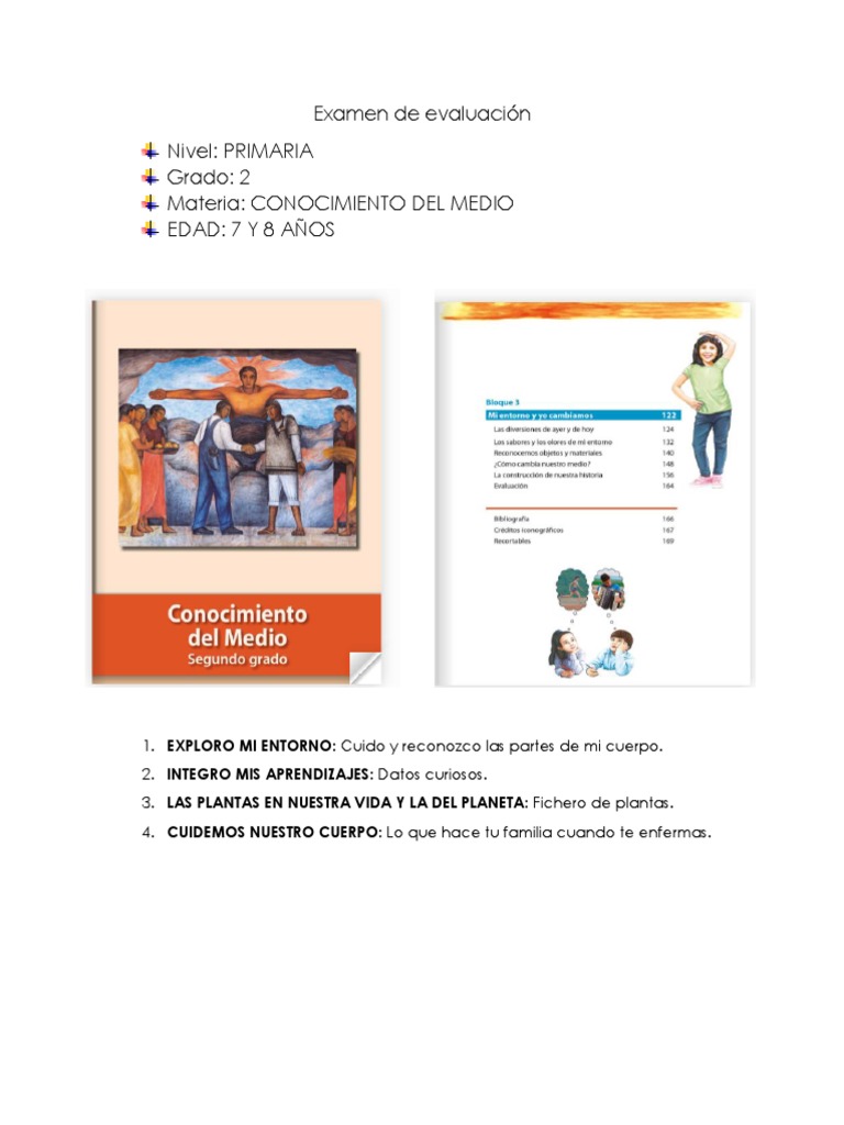 Examen Conocimiento Del Medio | PDF