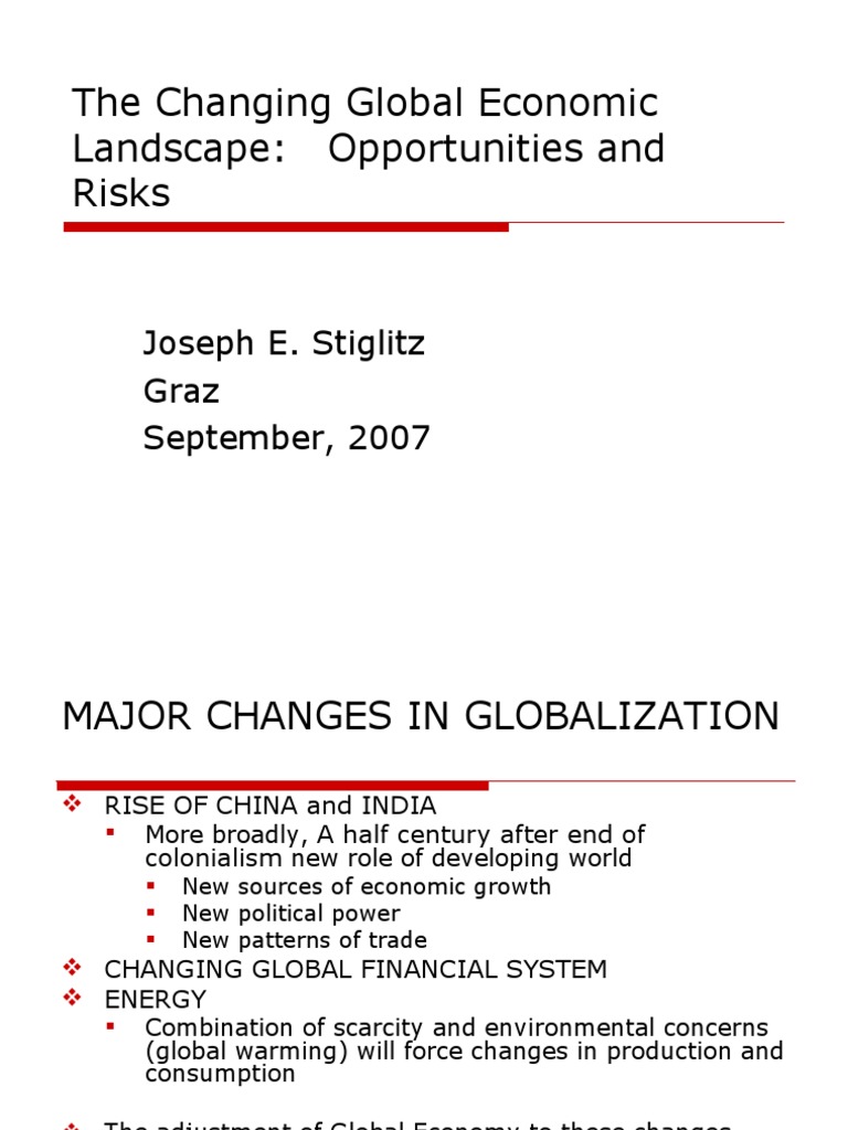 The Changing Global Economic Landscape: Opportunities and Risks | PDF ...