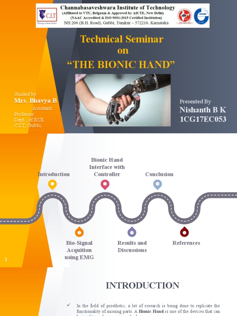 Presentation On The Bionic Hand | PDF | Electromyography | Prosthesis