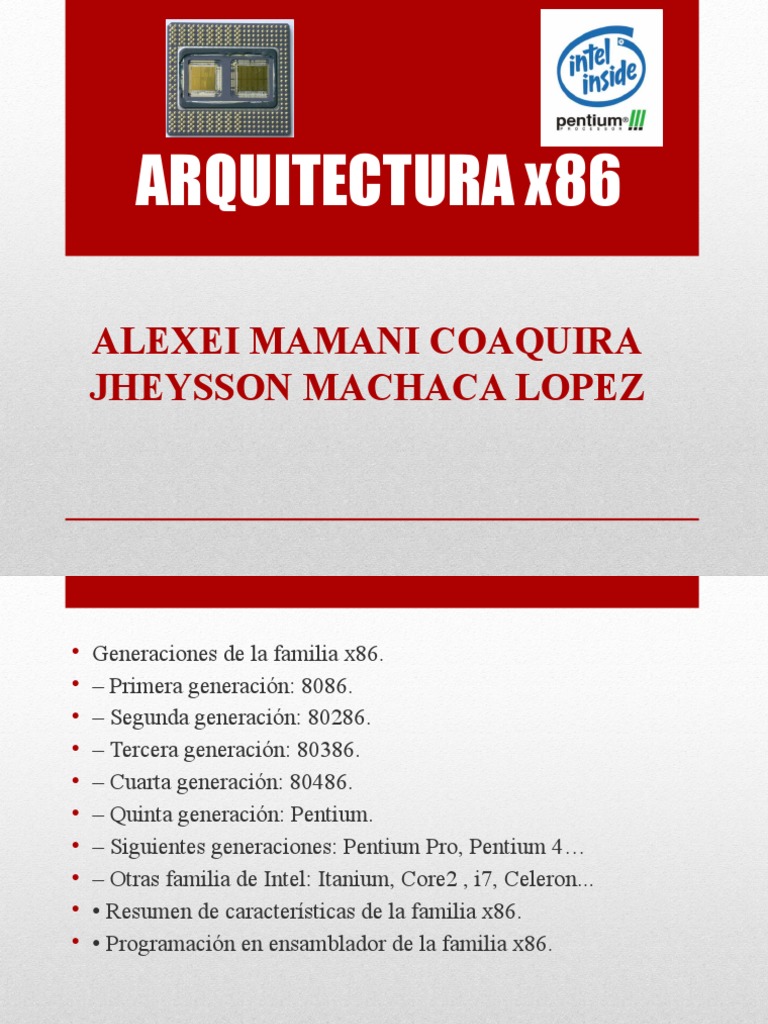 Arquitectura x86 55b4f9b79fdd4 | PDF