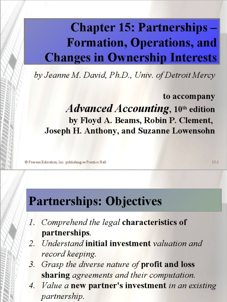 Chapter 15: Partnerships - Formation, Operations, and Changes in ...