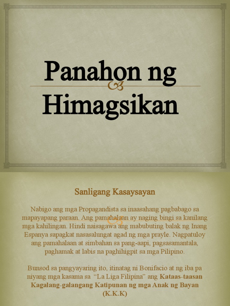 Panahon NG Himagsikan 101 | PDF