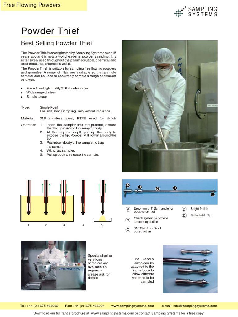 Powder Thief: Sampling | PDF | Industrial Processes | Mechanical ...