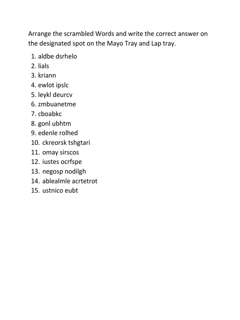 Jumble Words Questions | PDF