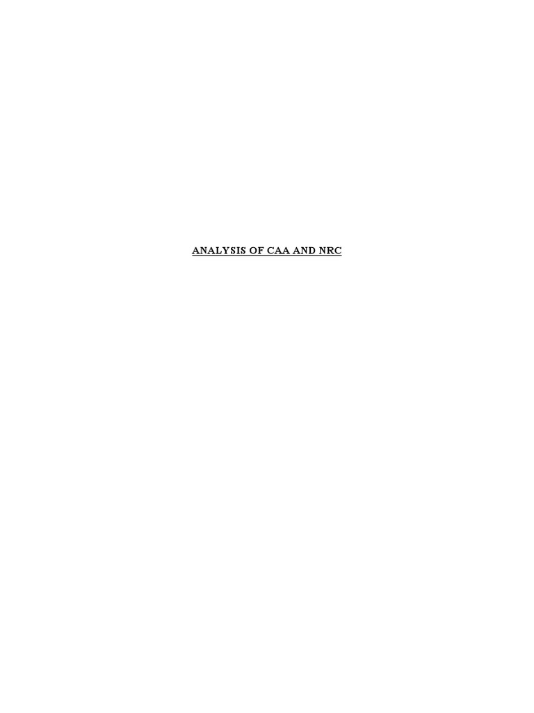 CAA and NRC: Constitutional Implications | PDF | Citizenship ...
