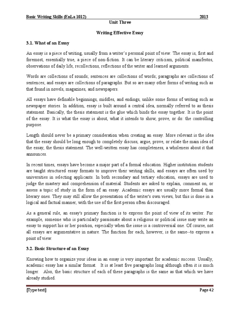 Unit 3 | PDF | Essays | Argument