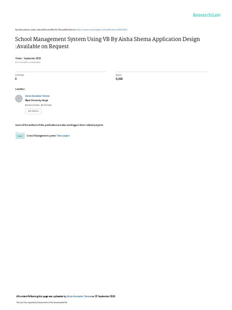School Management System Using VB by A Is Hashem A | PDF | Use Case ...