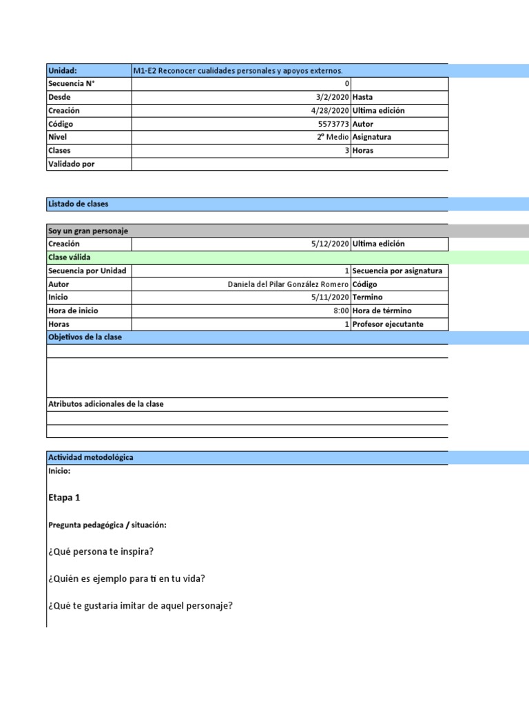 Formato de Actividades Sel M1-E2 Reconocer Cualidades Personales y Apoyos Externos. | PDF ...