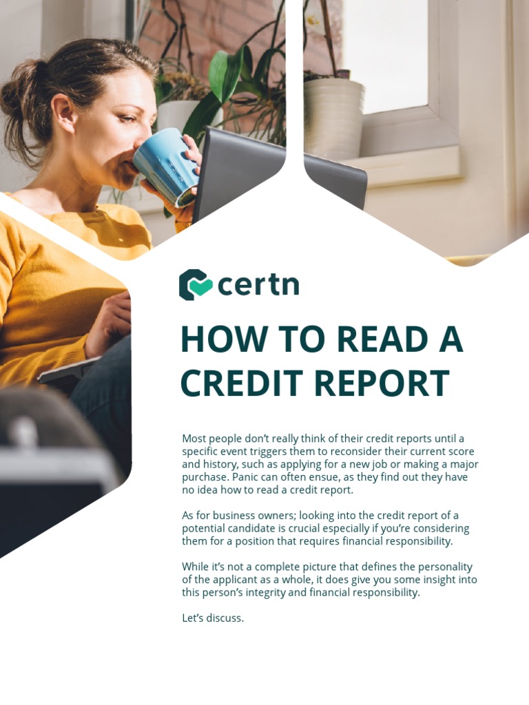 How to Read and Interpret Credit Reports | PDF | Credit History ...