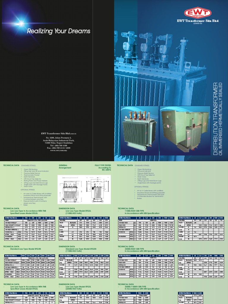 EWT Transformer Technical Specifications | PDF | Power Engineering ...