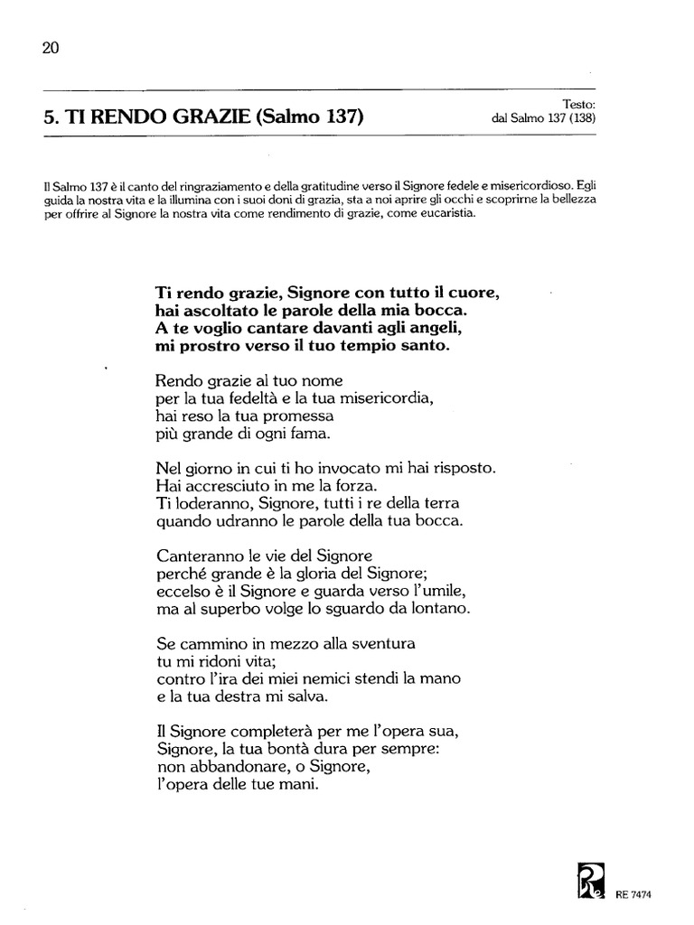 Ti Rendo Grazie - M.frisina - Spartito1 | PDF