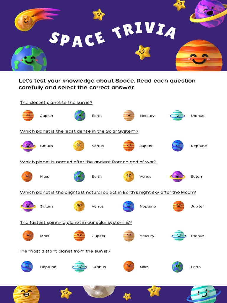 Space Knowledge Quiz Simple Canva | PDF | Social Science