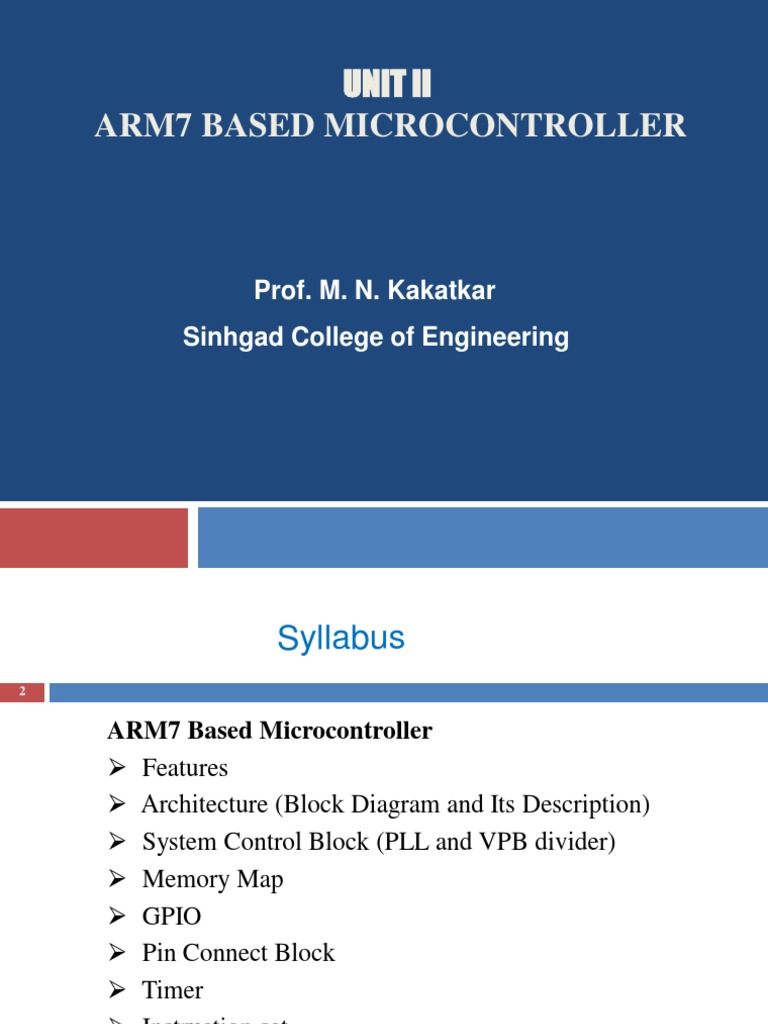 Unit 2 - Study Material | PDF | Microcontroller | Arm Architecture