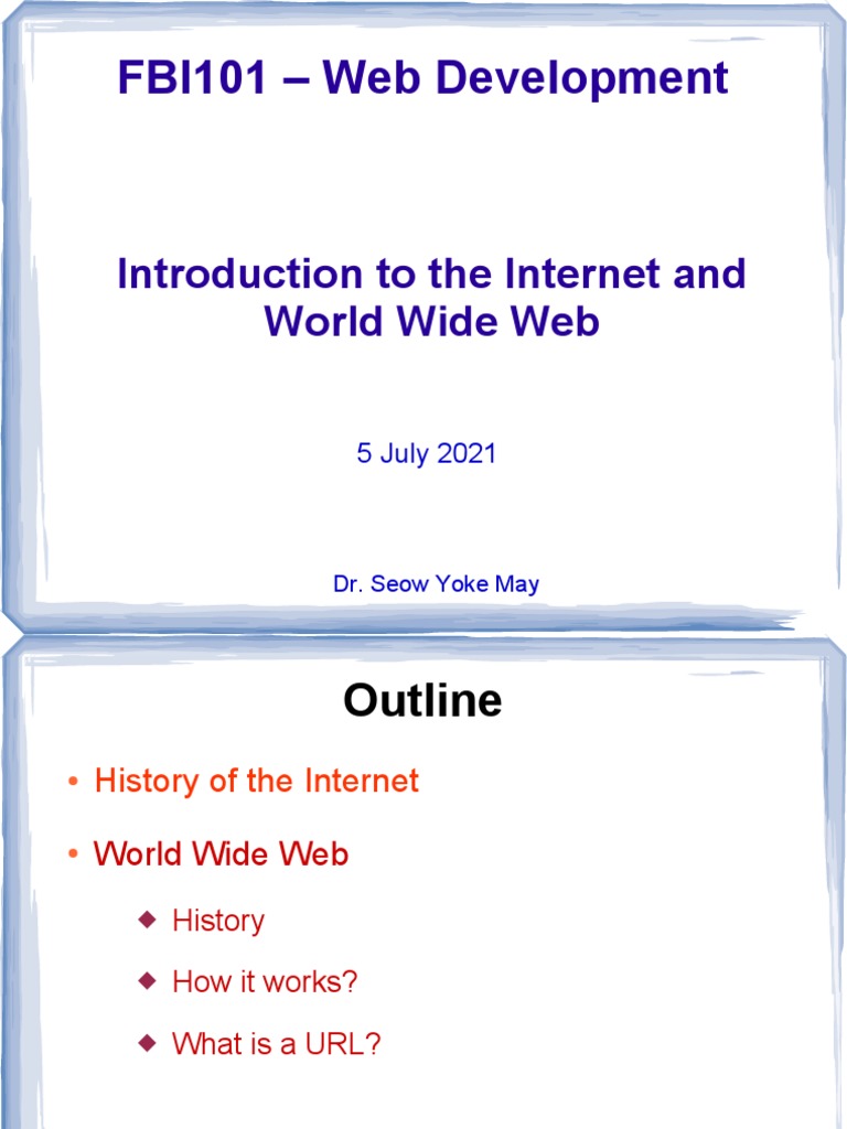FBI101 - Introduction to the Internet and World Wide Web | PDF ...