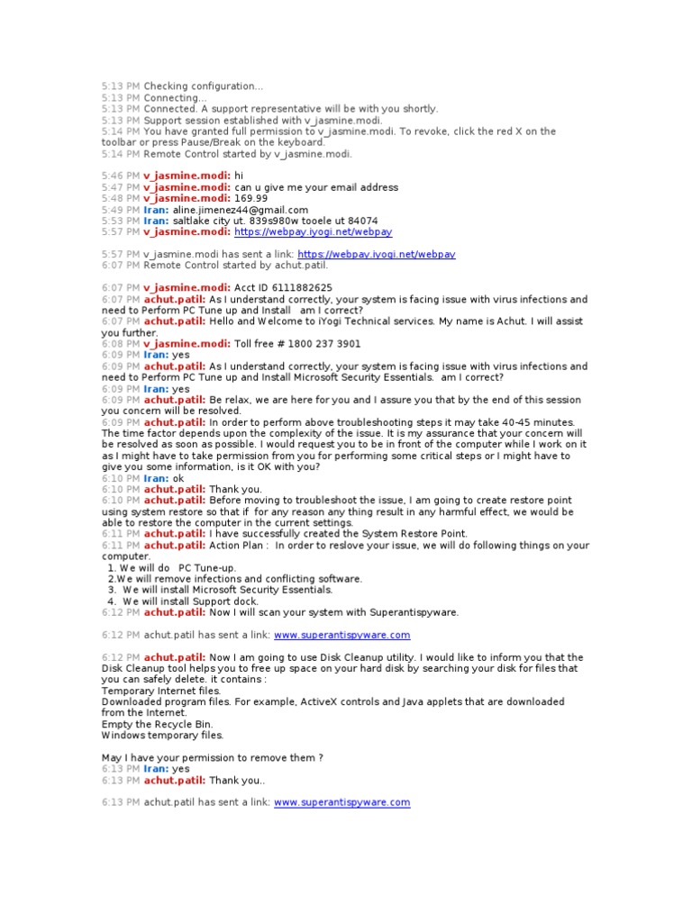 Iyogi Chat | PDF | Computer File | Microsoft Windows