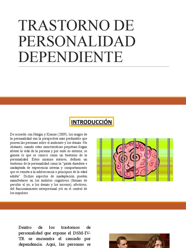 Trastorno de Personalidad Dependiente | PDF | Desorden de personalidad ...