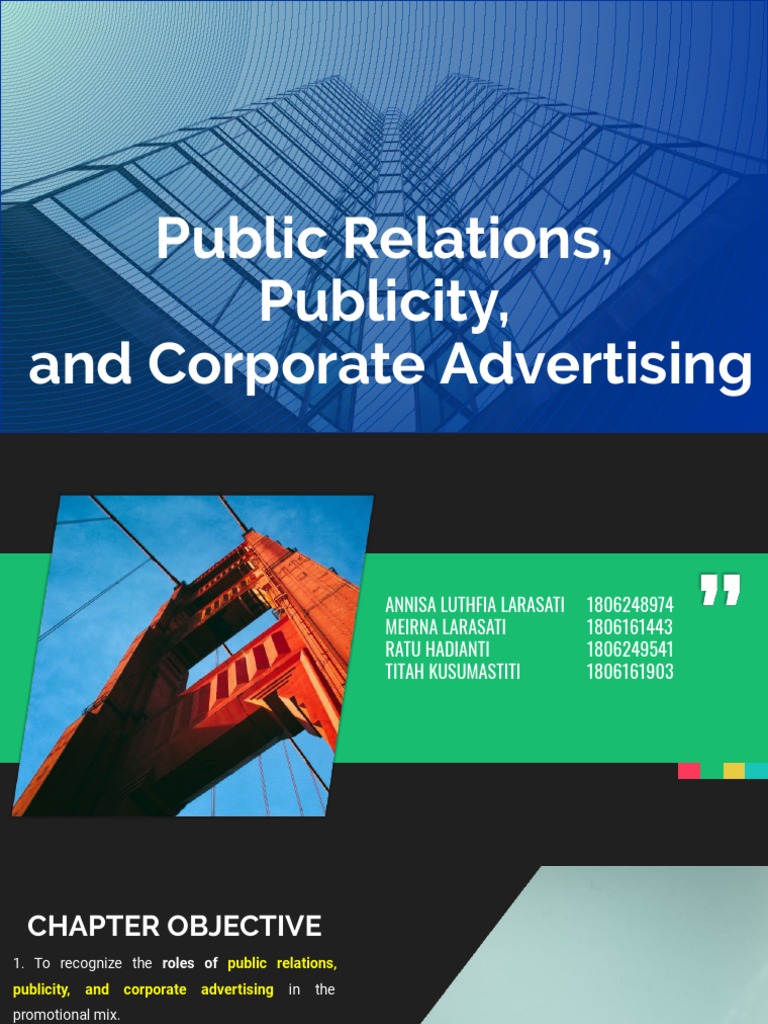 Public Relations and Corporate Advertising Guide | PDF | Public ...