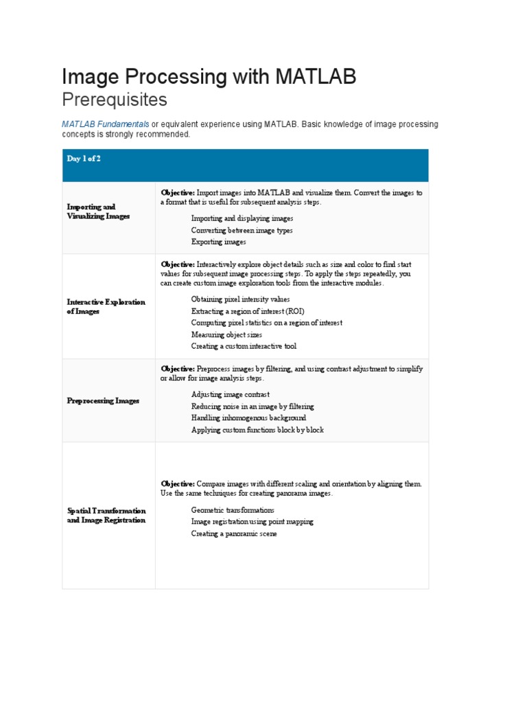 Image Processing With MATLAB: Prerequisites | PDF | Image Segmentation ...