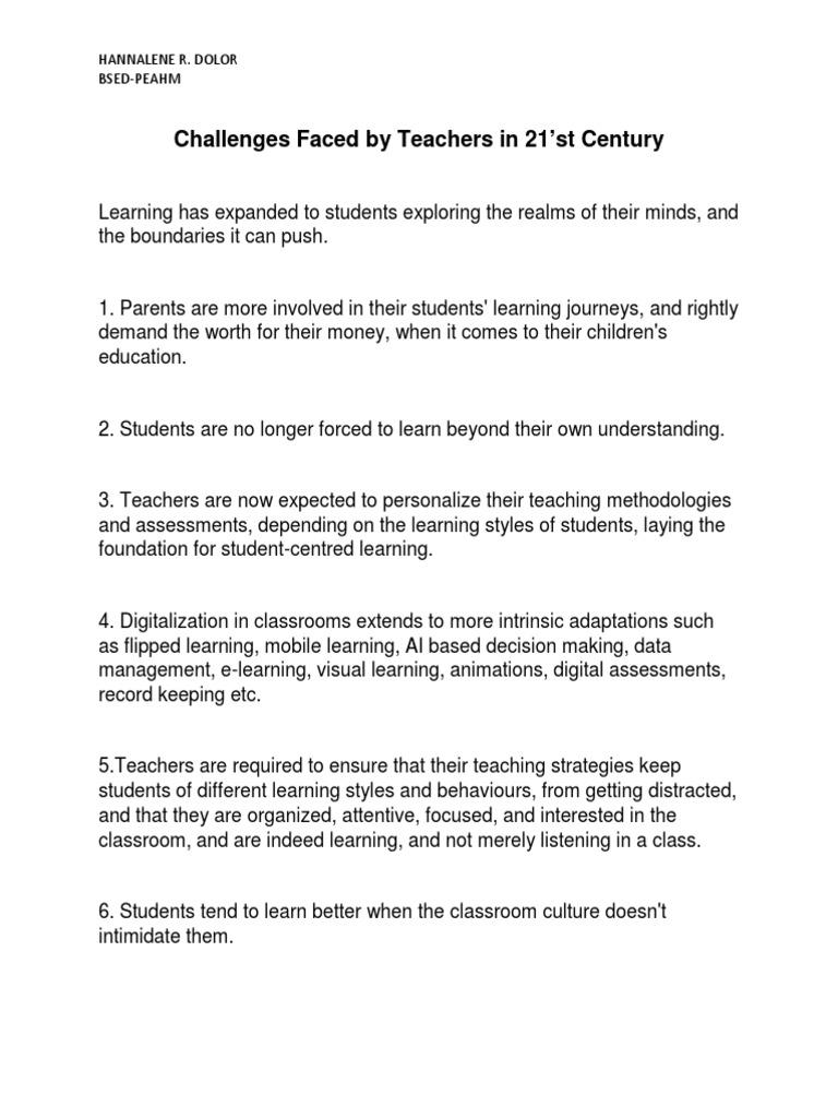 Challenges for 21st Century Teachers | PDF