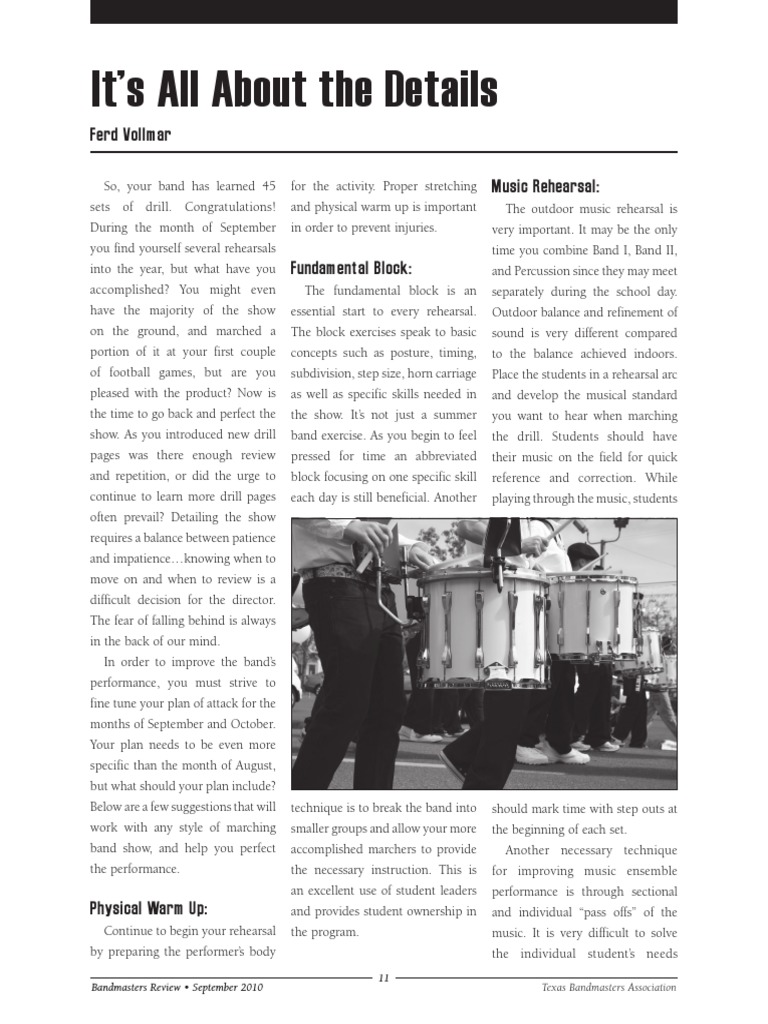 It's All About The Details: Ferd Vollmar | PDF | Performing Arts ...