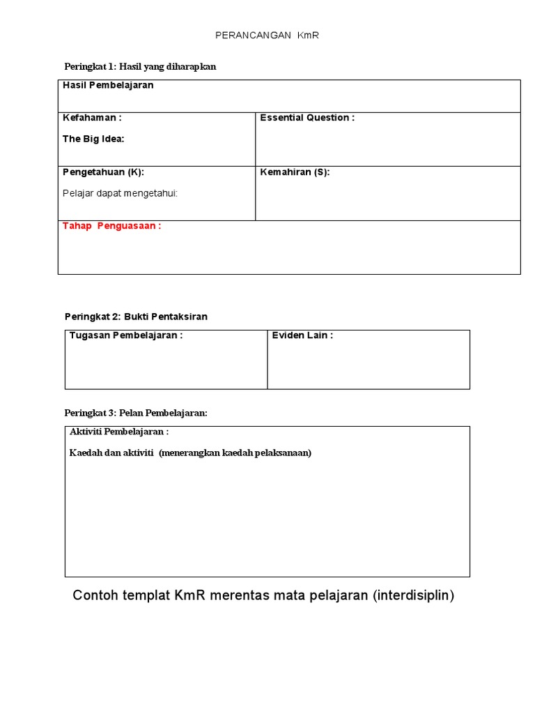 Template KMR (Kosong) II | PDF