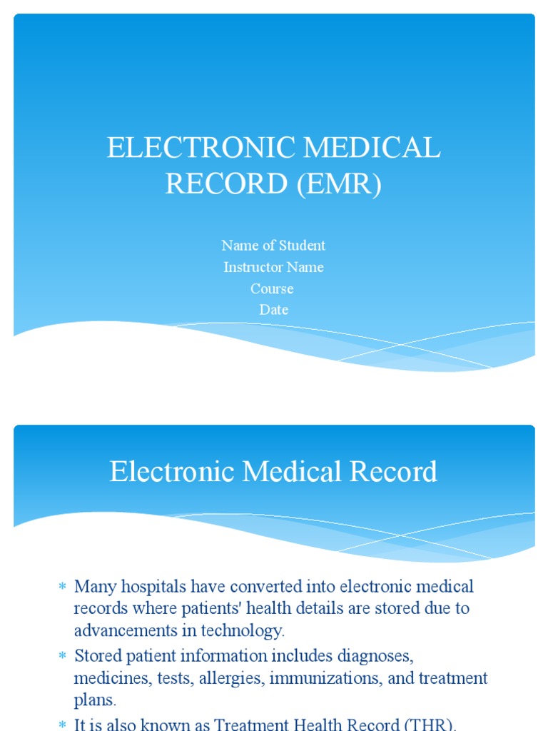 Electronic Medical Record Emr Pdf