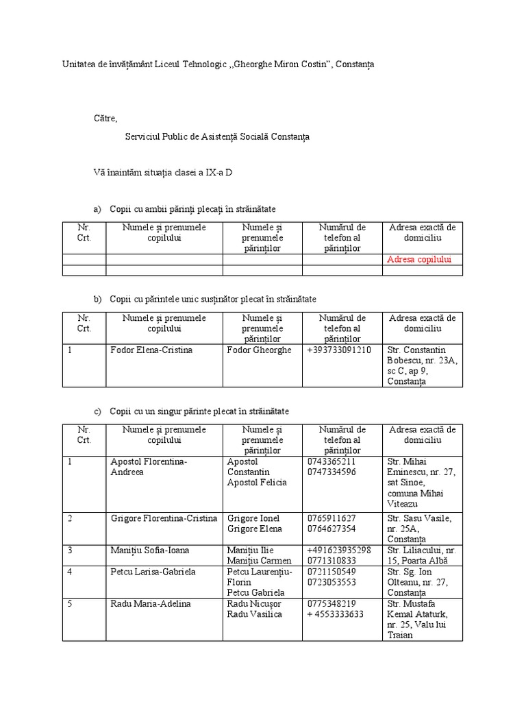 Tabel SPAS Constanta | PDF