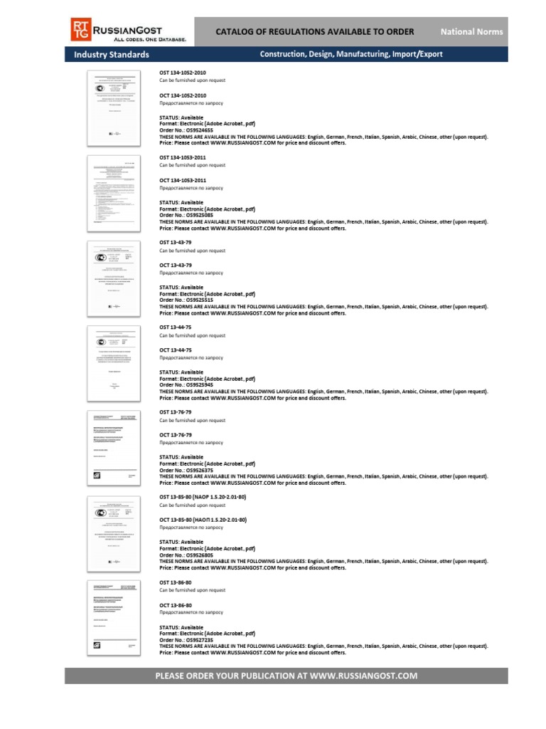 OFFICIAL CATALOG 4355 (Order Your Norms, Standards, Directives HERE ...