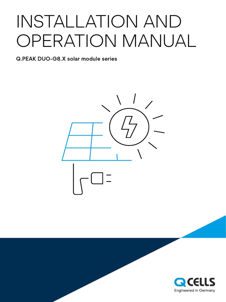 Q CELLS Installation Manual Q.peak DUO-G8.X Modules Series 2019-04 Rev01 en | PDF | Solar Panel ...