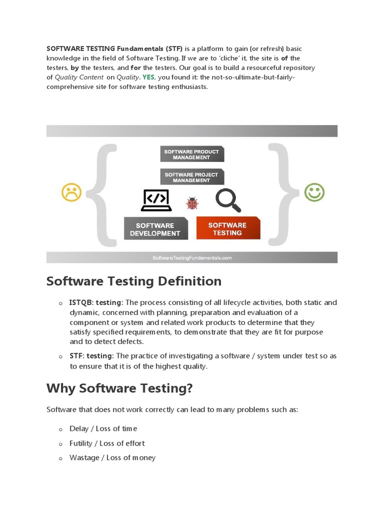 A Comprehensive Introduction to Software Testing Fundamentals for ...