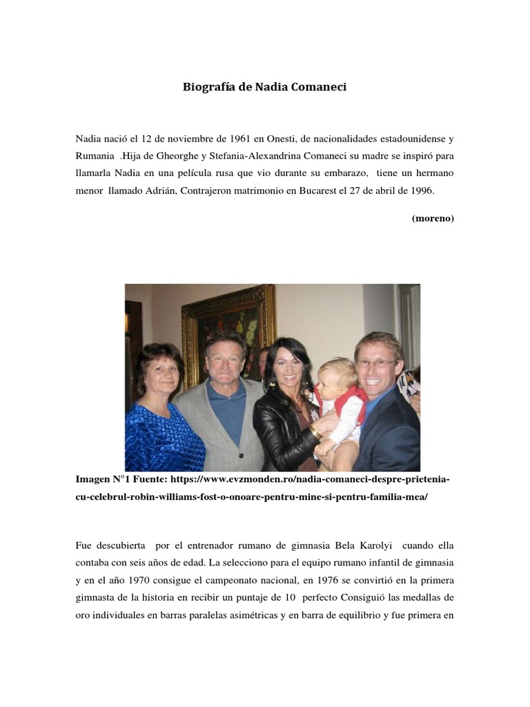 Biografía de Nadia Comaneci | PDF