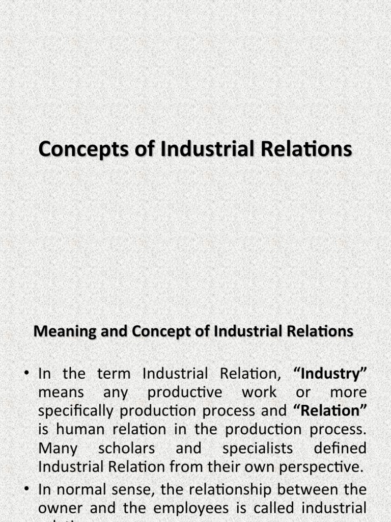 Industrial Relations | PDF | Industrial Relations | Employment