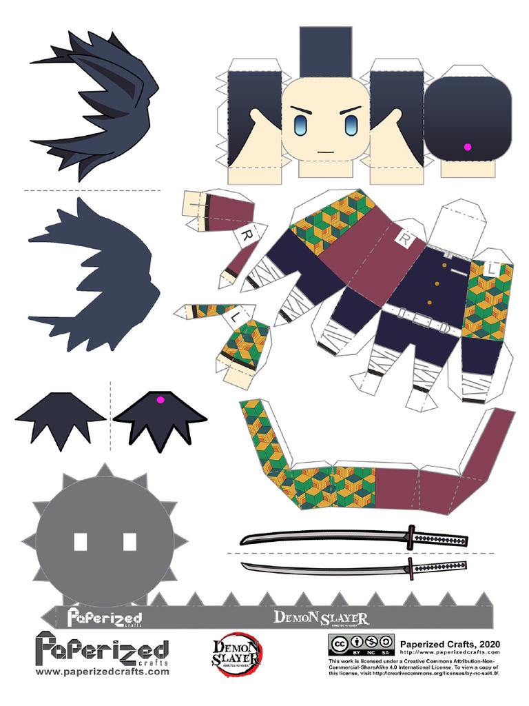 Demon Slayer - Giyu Tomioka Papercraft | PDF