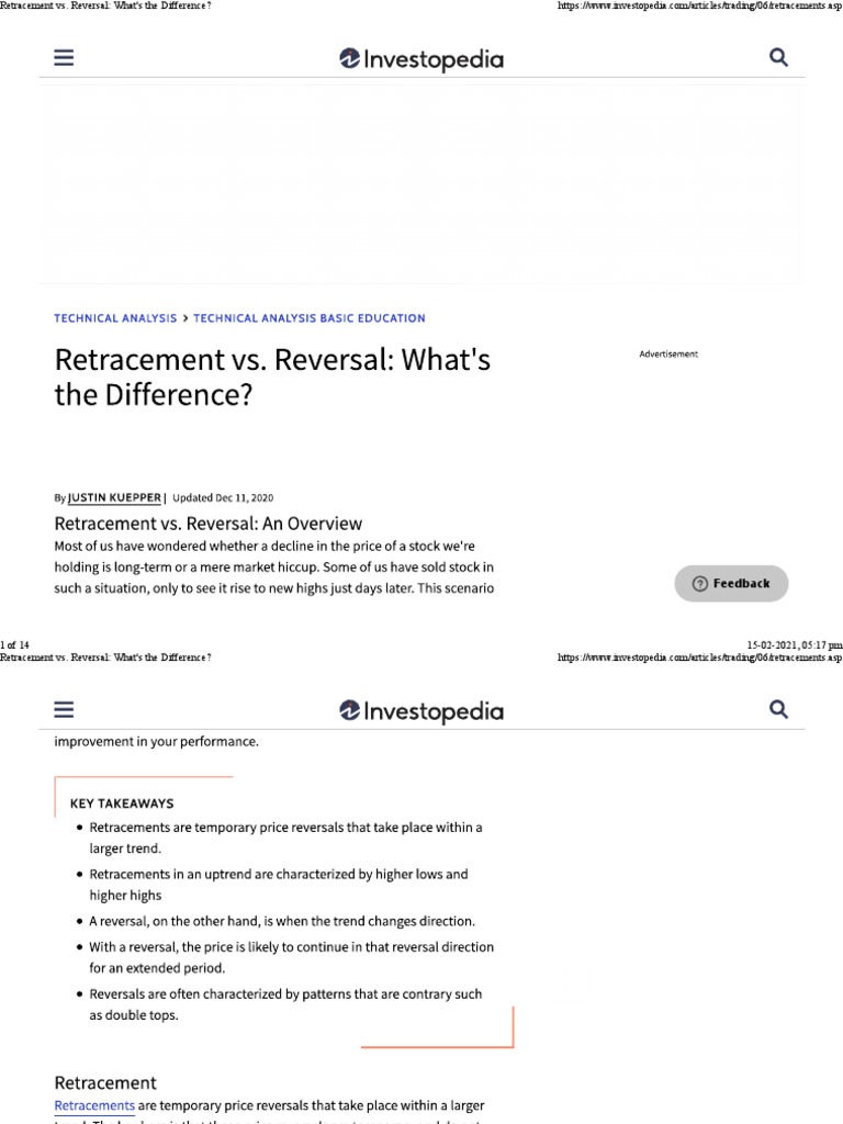 Distinguishing Retracements from Reversals: A Guide to Temporary Price ...