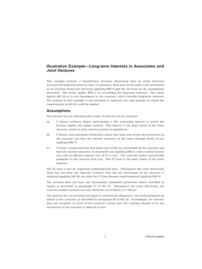 Illustrative Example-Long-term Interests in Associates and Joint ...