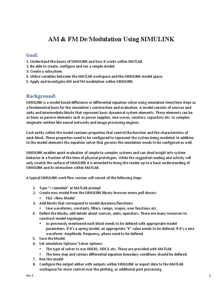 AM & FM Modulation in SIMULINK | PDF | Frequency Modulation | Modulation