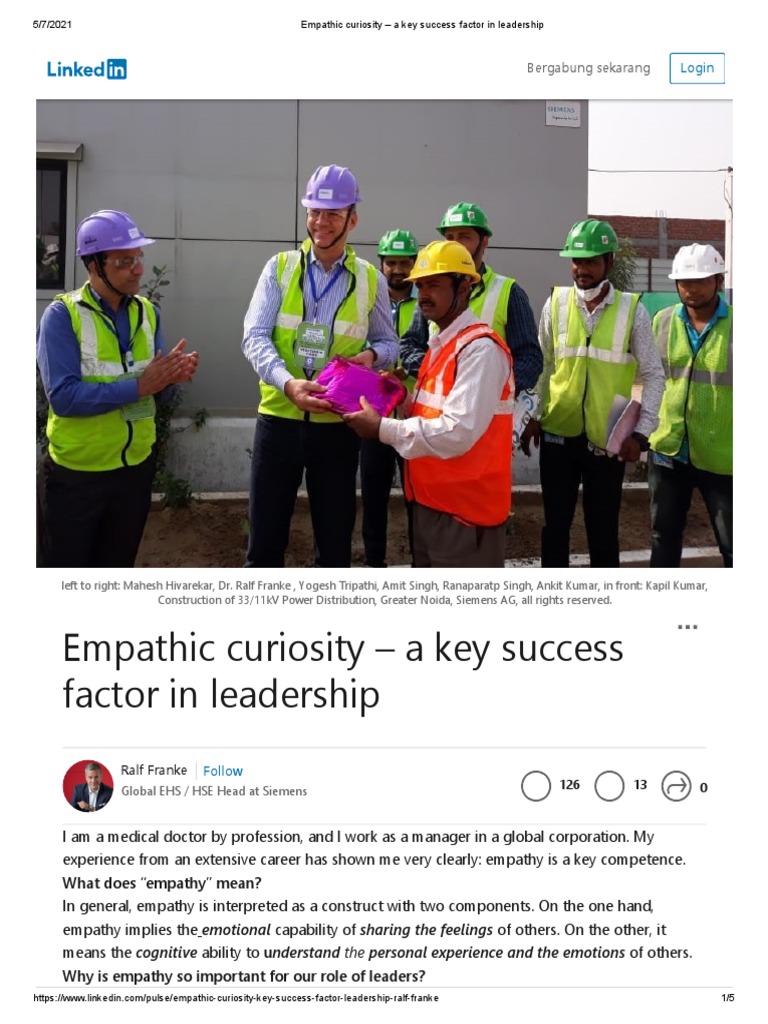Empathic Curiosity - A Key Success Factor in Leadership | PDF | Empathy ...