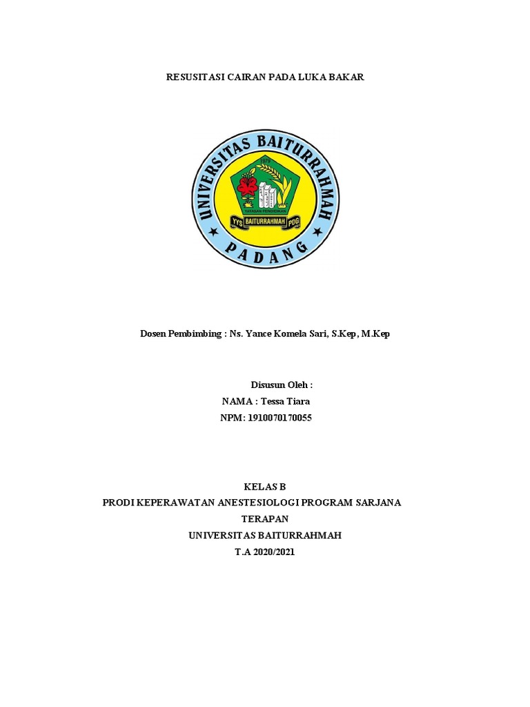 Resusitasi Cairan Luka Bakar - Tessa Tiara - 055 | PDF