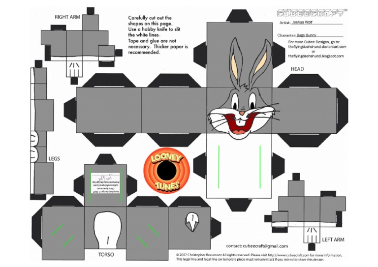 Bugs Bunny Paper Toy Paper Craft | PDF