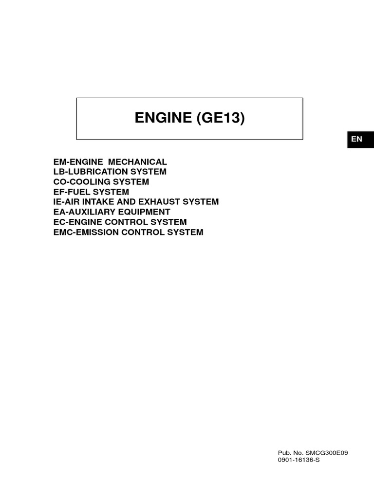 Nissan GE13 Engine Service Manual | PDF | Belt (Mechanical) | Cylinder ...