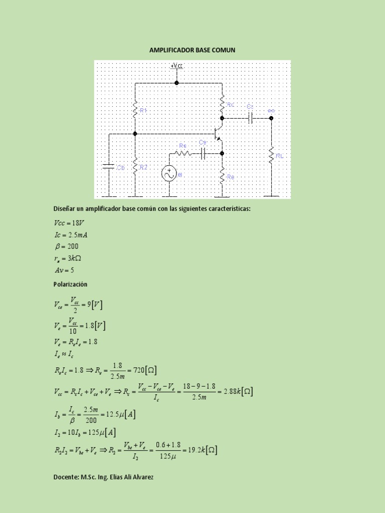 Amplificador Base Comun | PDF