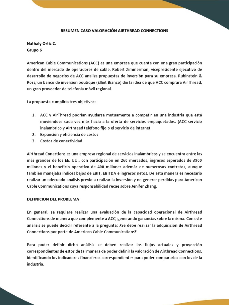 2021.04.10 Valoración Airthread Connections | PDF