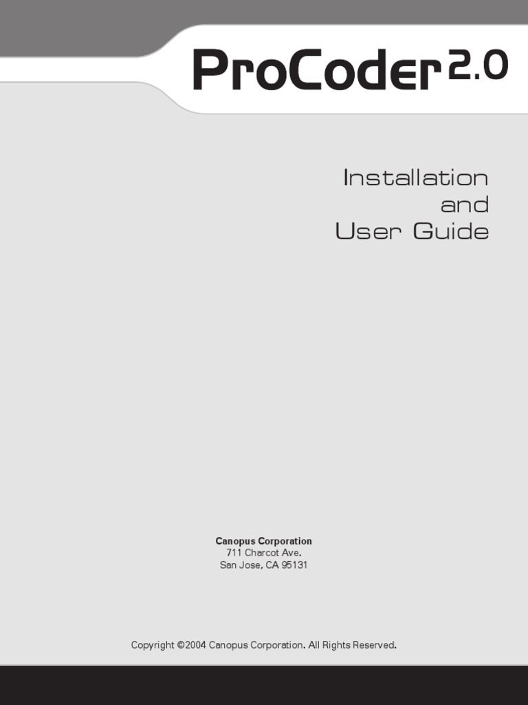 ProCoder 2 User Manual | PDF | Codec | Computer File