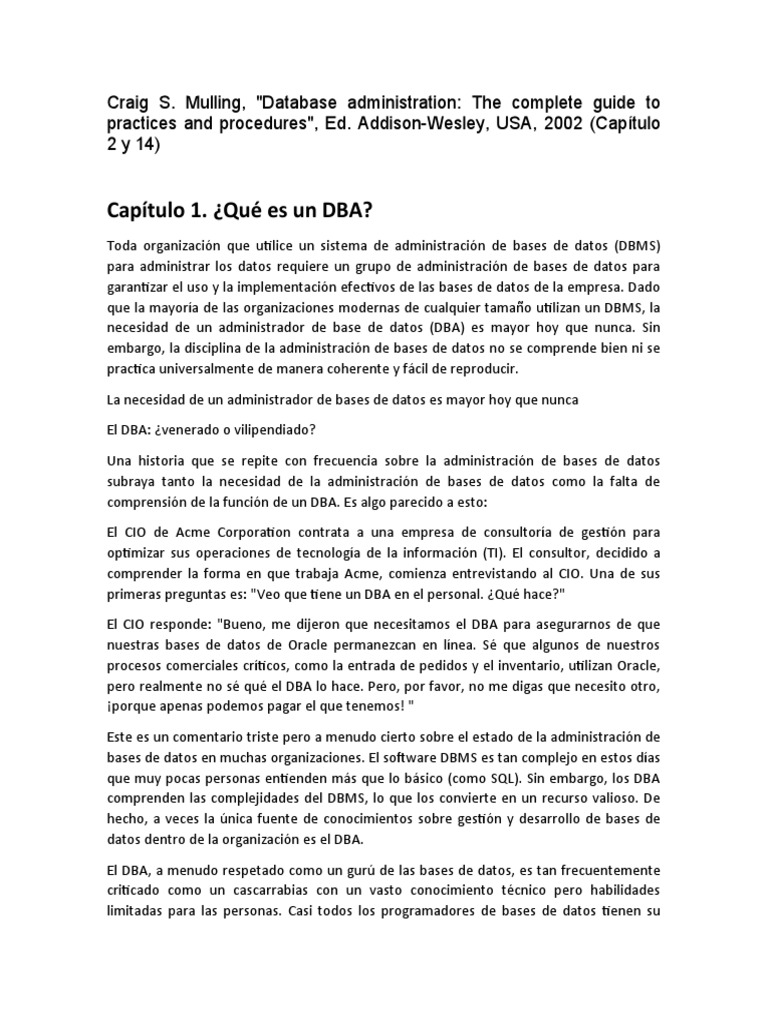 Database Administracion Creig Cap2 | PDF | Grupo de computadoras | Bases de datos