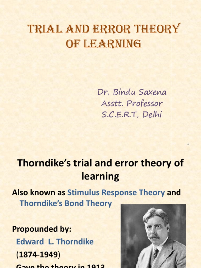 Thorndike's Trial and Error Learning Theory | PDF | Behaviorism ...