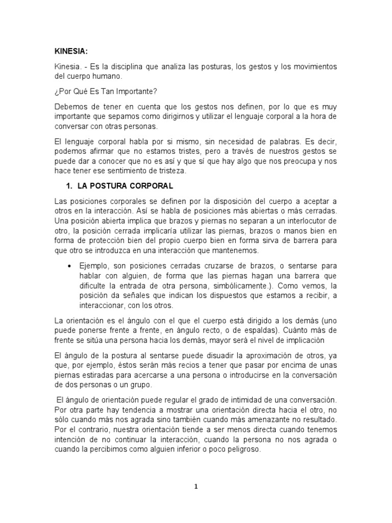 Kinesia | PDF | Comunicación no verbal | Evaluación neuropsicológica