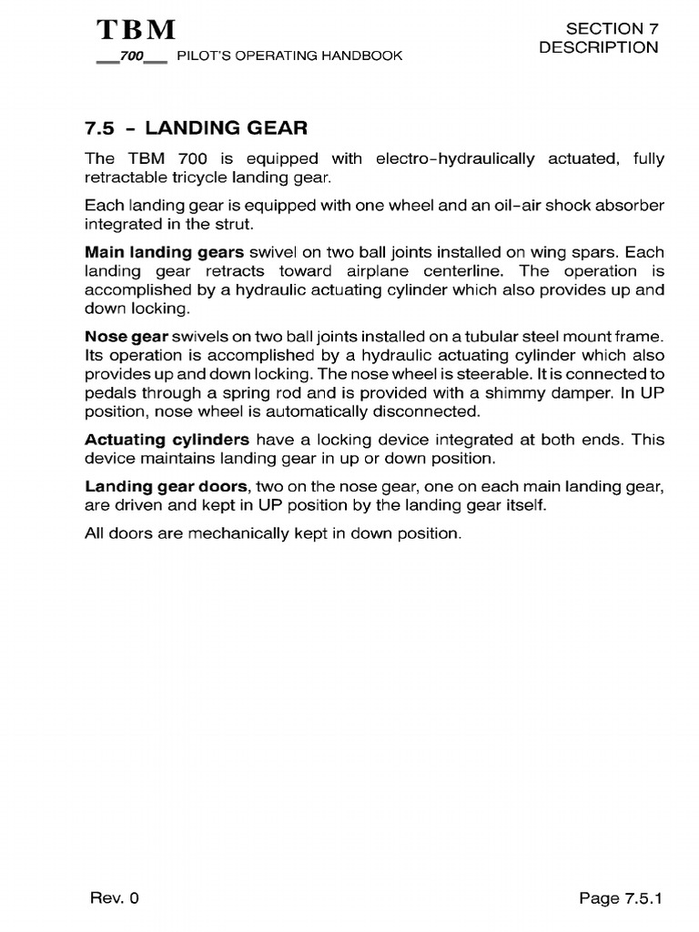 TBM 700-Landing Gear | PDF